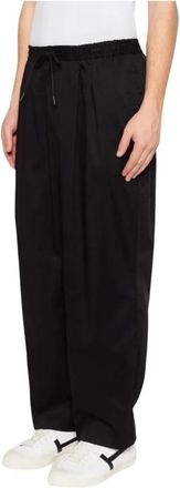 Pantaloni Torino Pantalon Casual en Serg&eacute; Coupe Relax - Homme - Pantalons - Noir - Taille: XL
