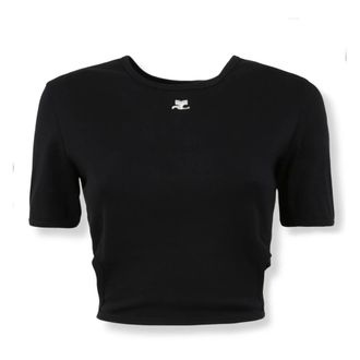 Courr&egrave;ges Damen, Oberteile, Schwarzk, SGr&ouml;&szlig;e