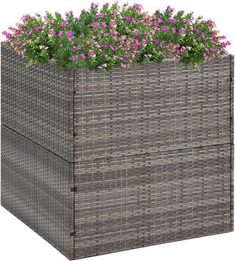vidaXL Jardini&egrave;re Gris 80x80x80 cm R&eacute;sine tress&eacute;e Vidaxl