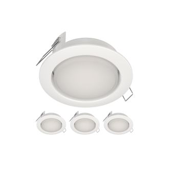 LEDs Com 4 Stück LED Einbaustrahler Zobe II flach GX53 weiß rund 10,063W 1038lm warm-weiß 107mm Ø Lochkreis 90mm Ø