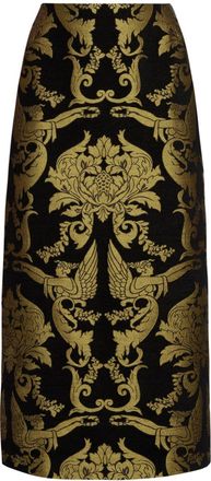 La DoubleJ Bleistiftrock mit Print - Schwarz