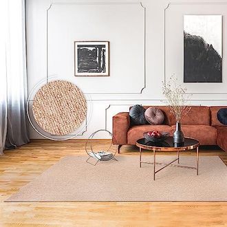 Paco Home Tapis Salon Chambre Adulte Poils Ras Uni Moelleux Lavable en Machine, Dimension:200x280 cm, Couleur:Beige