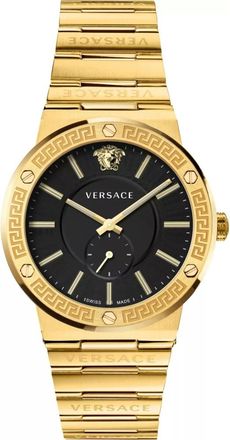 Versace Homme, Accessoires, Jaune, Taille: ONE Size Vevi00821 Greca Logo Watch