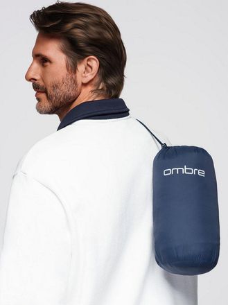 Ombre Steppjacke Klassische gesteppte Herrenjacke mit Packbeutel Packbeutel im Set f&uuml;r bequemes Verstauen