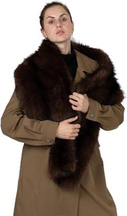 K.Zell &Eacute;charpe Luxueuse en Fausse Fourrure, Marron, Large avec Poches Cach&eacute;es, Style &Eacute;l&eacute;gant pour lHiver, Double Face Ultra-Douce