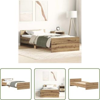 vidaXL vidaXL Matratze - Bettgestell ohne Matratze Artisan-Eiche 90x200cm Holzwerkstoff