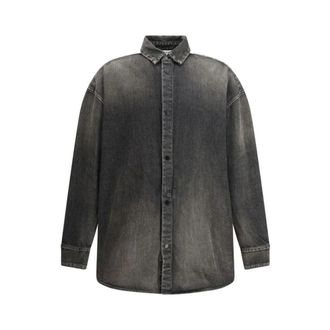 Fear of God Homme, Chemises, Noir, Taille: S/M Surchemise en denim &agrave; boutons-pression