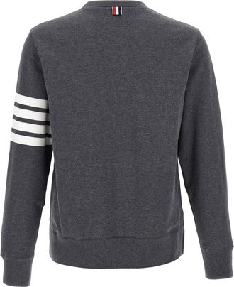 Thom Browne Striped Loopback Cotton Sweatshirt - Charcoal