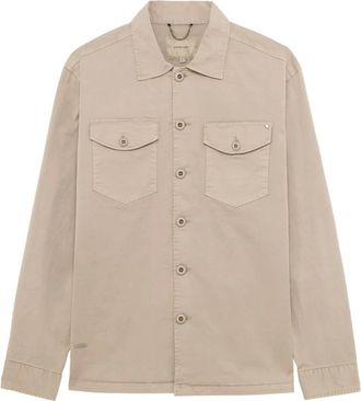 Gianni Lupo Homme, Chemises, Beige, Taille: M Overshirt Gl5051Bd