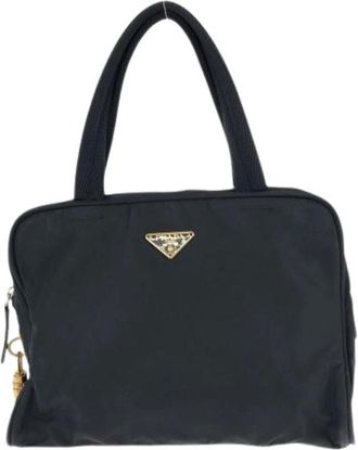 Prada Pre-owned Sac fourre-tout en nylon Tessuto et cuir - Femme - Pre-owned - Noir - Taille: ONE Size