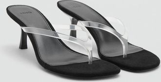 Mango Sandale &agrave; talon &agrave; brides jelly noir - Femme - 36 - MANGO