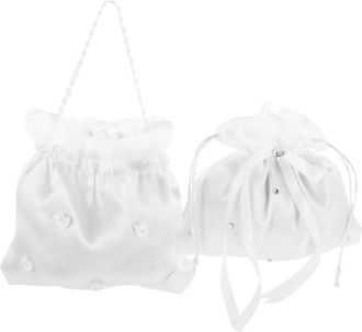 BESPORTBLE 2 Pièces Sac Pochette Mariage pour Mariée Lot de Sac Soirée Floral Élégant pour Demoiselles Honneur Pochette Cadeau Polyvalente pour Cérémonie et Fête