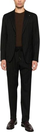 Tagliatore Costume &agrave; rayures tennis - Homme - Costumes - Noir - Taille: L