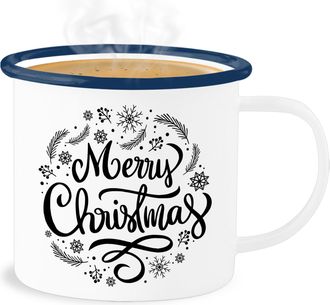 Shirtracer Emaille Becher Blechbecher - Weihnachtstasse Tasse - Merry Christmas Geschenk Weihnachten Geschenkideen Weihnachtsgeschenke I Weihnachtsgeschenkidee I