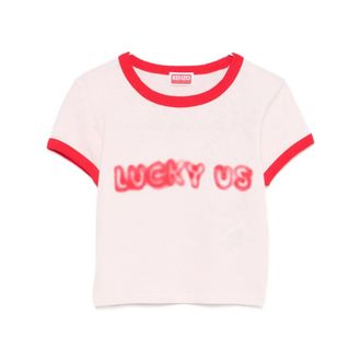 Kenzo Femme, Tops, Rose, Taille: 40 FR Graphic Ringer T-Shirt