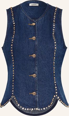 Sandro Sandro Jeansweste Mit Schmucksteinen blau