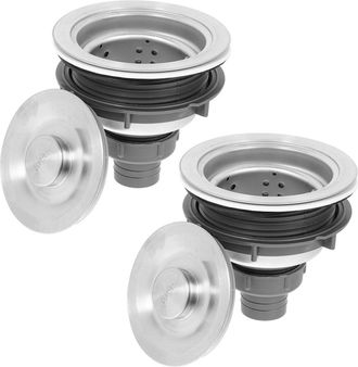 Angoily 2 St&uuml;ck Edelstahl Abflusssiebe mit Herausnehmbarem Korb Verstellbar f&uuml;r Friseursalon Waschbecken Wasser und Haarf&auml;nger Rostfrei Pflegeleicht