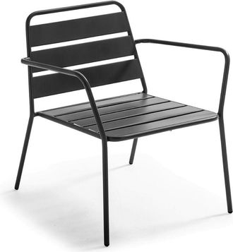 Oviala Oviala - Niedriger Gartenstuhl aus anthrazitgrauem Metall - Palavas