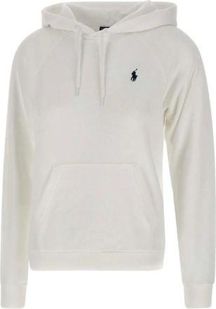 Polo Ralph Lauren SweaT-shirt &agrave; capuche avec logo brod&eacute; - Femme - Sweatshirts et sweats &agrave; capuche - Blanc - Taille: 40 FR