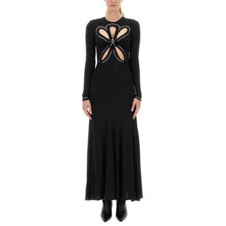 Paco Rabanne Flower Cut Out Long Dress - - Dresses - Damen - Schwarzk - S