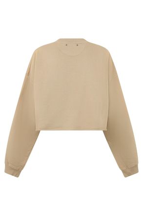 Golden Goose Womens Cropped Cotton Sweatshirt Fields Of Rye Sweatshirts Sweater