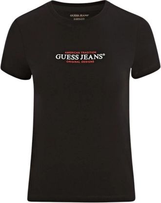 Guess Slim American Tradition Tee - - Tops - Damen - Schwarzk - S