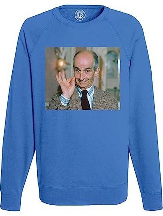 Fabulous Sweatshirt Homme Bleu Louis De Funes Acteur Francais Comedie