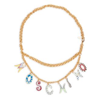 Moschino Ceinture cha&icirc;ne avec pendentifs - Femme - Accessoires - Jaune - Taille: M