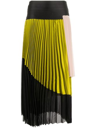 Diesel jupe pliss&eacute;e &agrave; design asym&eacute;trique - Jaune