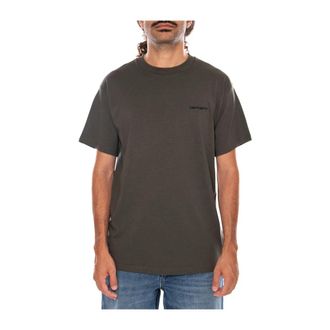 Carhartt Work in Progress S/S Script Stickerei T-Shirt - - Tops - Herren - Gr&uuml;n - XL