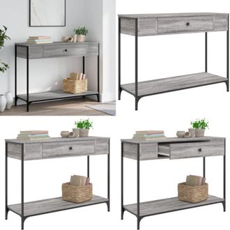 vidaXL Table console sonoma gris 100x34,5x75 cm bois ding&eacute;nierie - Table Basse - Table Dappoint - Meuble Dentr&eacute;e - Table Console - Design Industriel