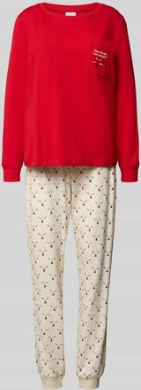 Lascana Pyjama aus reiner Baumwolle mit Brusttasche Modell X-Mas