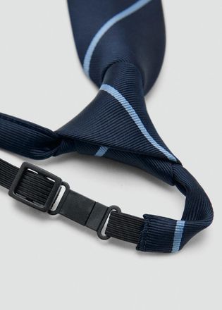 Mango Cravate en soie m&eacute;lang&eacute;e avec fermeture bleu marine - Homme - Taille unique - MANGO MAN