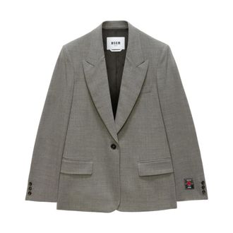 Msgm Msgm, Femme, Vestes, Gris, Taille: 40 FR Veste Grise pour un Look &Eacute;l&eacute;gant