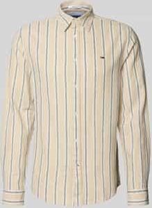 Tommy Jeans Regular Fit Freizeithemd aus Leinen-Baumwoll-Mix