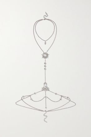 Paco Rabanne Silberfarbene K&ouml;rperkette Mit Kristallen