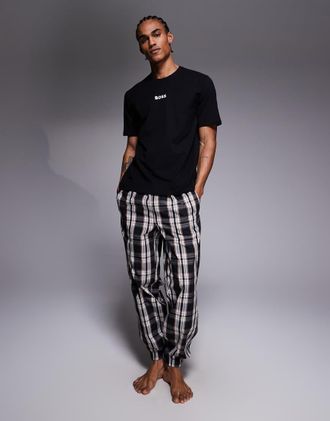 HUGO BOSS Coffret cadeau pyjama avec t-shirt confort d&eacute;contract&eacute; - Noir