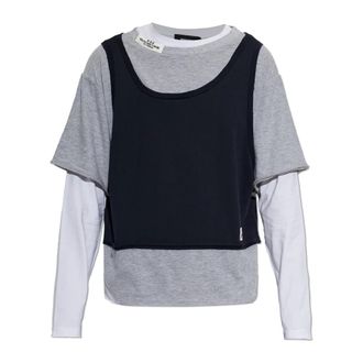 Dsquared2 T-Shirt aus kombinierten Stoffen - - Tops - Herren - Mehrfarbig - XL