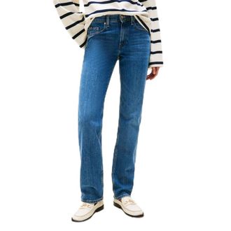 Tommy Hilfiger Damen Jeans Hose Classic Straight Fit, Blau (Nos Mid Blue), 28W/30L