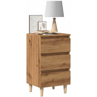 vidaXL Vidaxl - Table de chevet ch&ecirc;ne artisanal 40x35x69 cm - Bois ding&eacute;nierie - R&eacute;sistance &agrave; lhumidit&eacute; - Grand espace de rangement