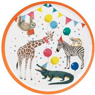 Talking Tables 8 Pappteller - Safari-Tiermotiv Einwegteller für Kindergeburtstag & Babyparty - Nachhaltig & Umweltfreundlich - 23x23 cm