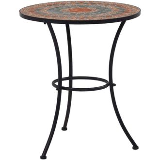 vidaXL Vidaxl - Table de bistro mosaïque Orange/gris 60 cm Céramique