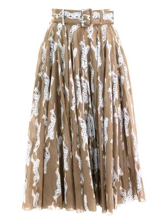 Samantha Sung jupe mi-longue à design plissé - Vert