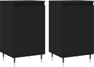 vidaXL Buffets 2 pcs noir 40x35x70 cm bois dingénierie