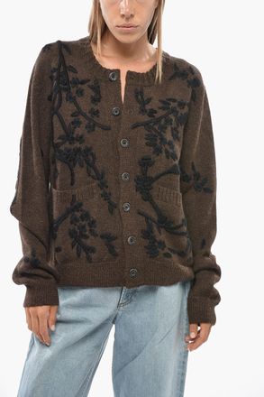 Baziszt Cardigan aus Alpaka BLOSSOM mit floralen Stickereien Baziszt