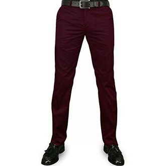 Merc of London Winston - Pantalon - Chino - Homme - Rouge (Wine) - FR: 46 (Taille Fabricant: 36)