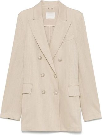 Circolo 1901 Femme, Vestes, Beige, Taille: 36 FR Blazer Crois&eacute;