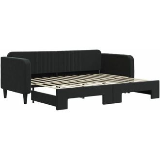 vidaXL Tagesbett Ausziehbar Schwarz 80x200 cm Samt Vidaxl