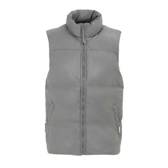 Firetrap Weste f&uuml;r Herren, Wattiert, PU (Dunkelgrau)