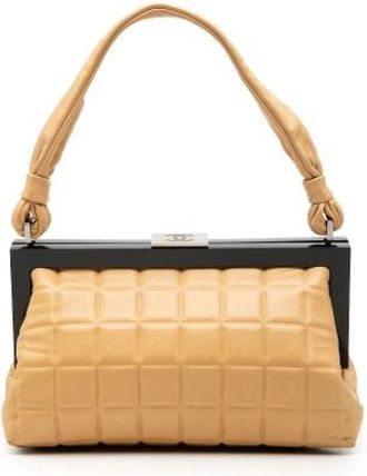 Chanel Sac &agrave; main matelass&eacute; en cuir dagneau Pre-owned - Femme - Pre-owned - Beige - Taille: ONE Size